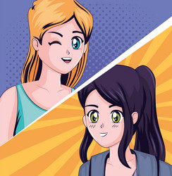 Two Girls Vector Images (over 40,000)