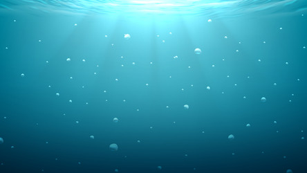 Ocean deep water sea under level sun rays Vector Image
