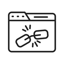 Broken link icon image Royalty Free Vector Image