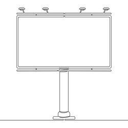 Flat continuous line drawn empty billboard concept