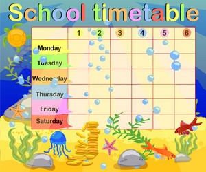 Design school timetable for kids bright Royalty Free Vector