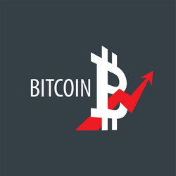 Bitcoin logo black and white Royalty Free Vector Image