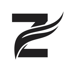 Letter z transportation logo with wing shield Vector Image