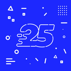 Number 25 line fast icon logo Royalty Free Vector Image