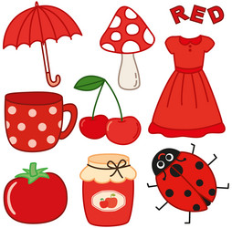 Brown color flashcard with different objects Vector Image