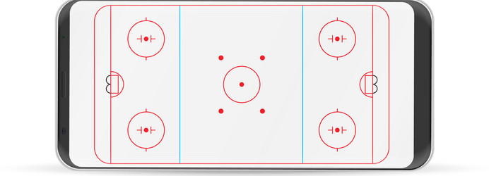 Smart phone hockey rink Royalty Free Vector Image