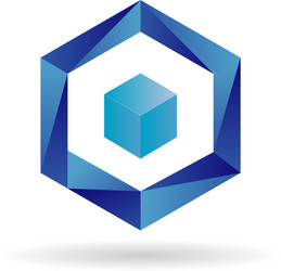 Trendy letter e cube shape logo design Royalty Free Vector