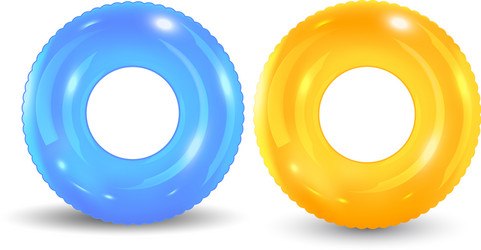 Group of colorful pool ring isolated on white Vector Image