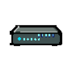 Ethernet dsl modem game pixel art Royalty Free Vector Image
