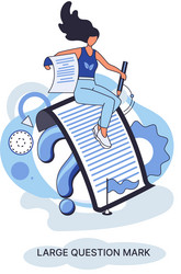 Ladge question mark problem and solution concept Vector Image