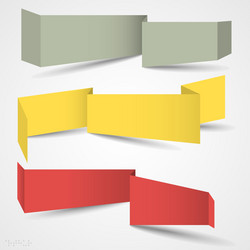 Set of origami ribbons and banners text box Vector Image