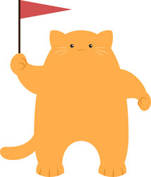 Cats revolution cartoon cat holding a flag Vector Image