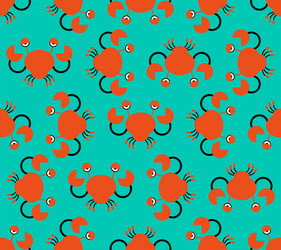 Crab cartoon pattern seamless sea crayfish Vector Image