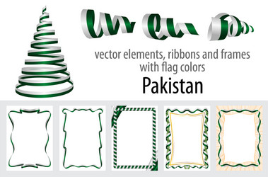 Frame and border of pakistan colors flag Vector Image