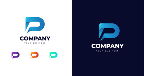 Letter d p logo design for personal brand Vector Image