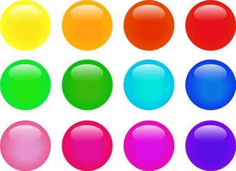 Set of colorful isolated glossy web buttons Vector Image