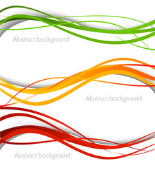 Set of color curve lines design element Royalty Free Vector