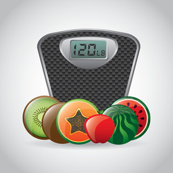 Fresh fruit with scale Royalty Free Vector Image