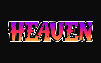 Heaven - single word letters graffiti style Vector Image