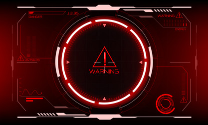 Hud sci-fi interface screen danger warning view Vector Image