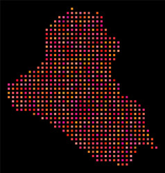 Spectrum pixel dotted iraq map Royalty Free Vector Image