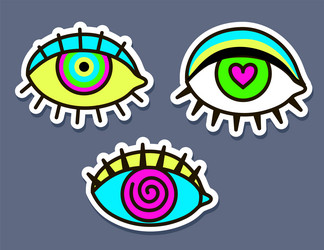 Trippy psychedelic sticker melting smiling face Vector Image
