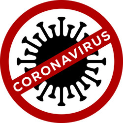 Stop corona virus sign or sticker Royalty Free Vector Image