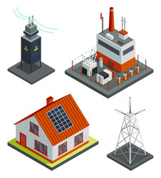 Energy power grid isometric power distribution Vector Image