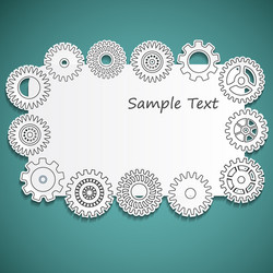 Gear realistic golden frame Royalty Free Vector Image