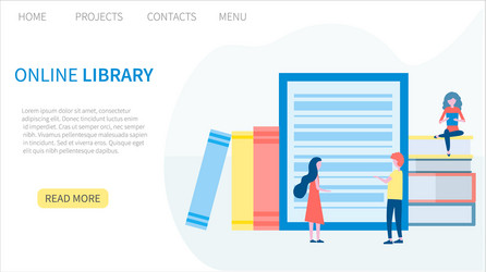 Online library e-book digital book store e Vector Image