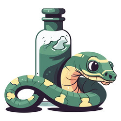 Poisonous viper potion Royalty Free Vector Image