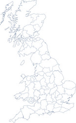 Uk counties map Royalty Free Vector Image - VectorStock