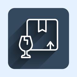 Line delivery package box with fragile content Vector Image