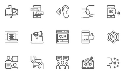 Buzz marketing icons Royalty Free Vector Image