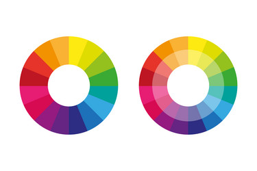 Complementary color wheel flat icon Royalty Free Vector