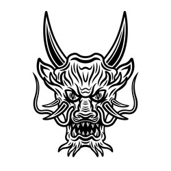 Dragon Head Front Vector