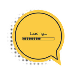 Black loading icon isolated on yellow background Vector Image