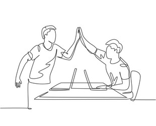Business management concept one line drawing Vector Image