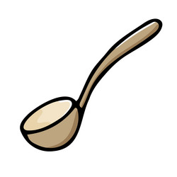 Doodle ladle for cooking food kitchen spoon Vector Image