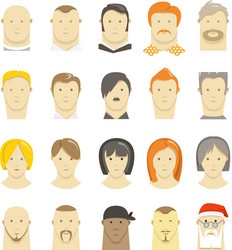 Funny faces set cartoon comics face expressions Vector Image