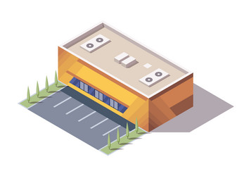 Isometric store building Royalty Free Vector Image