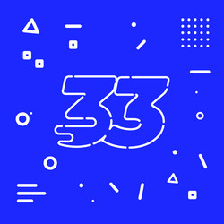 Number 33 line speed Royalty Free Vector Image