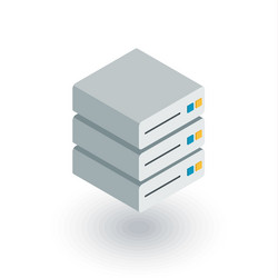 Sql database server isolated flat web mobile icon Vector Image