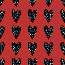 Heart doodle drawing seamless patterndesign Vector Image