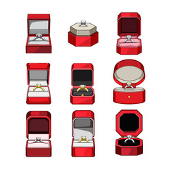 Engagement proposal ring box cartoon Royalty Free Vector