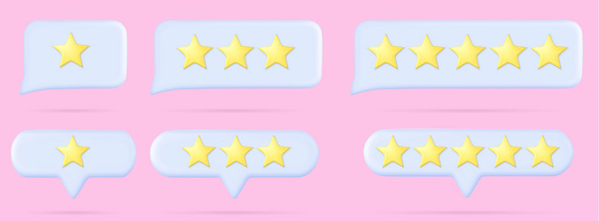 3d chat dialog speech box with star rating Vector Image