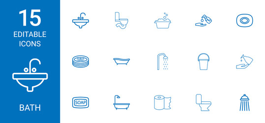 Bath icons Royalty Free Vector Image - VectorStock