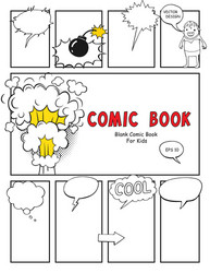 Blank comic book mock up with empty speech bubbles