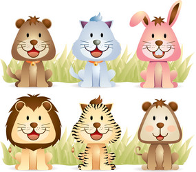 Cute animals collection Royalty Free Vector Image