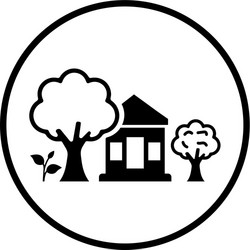 Ecology green tree house icon Royalty Free Vector Image